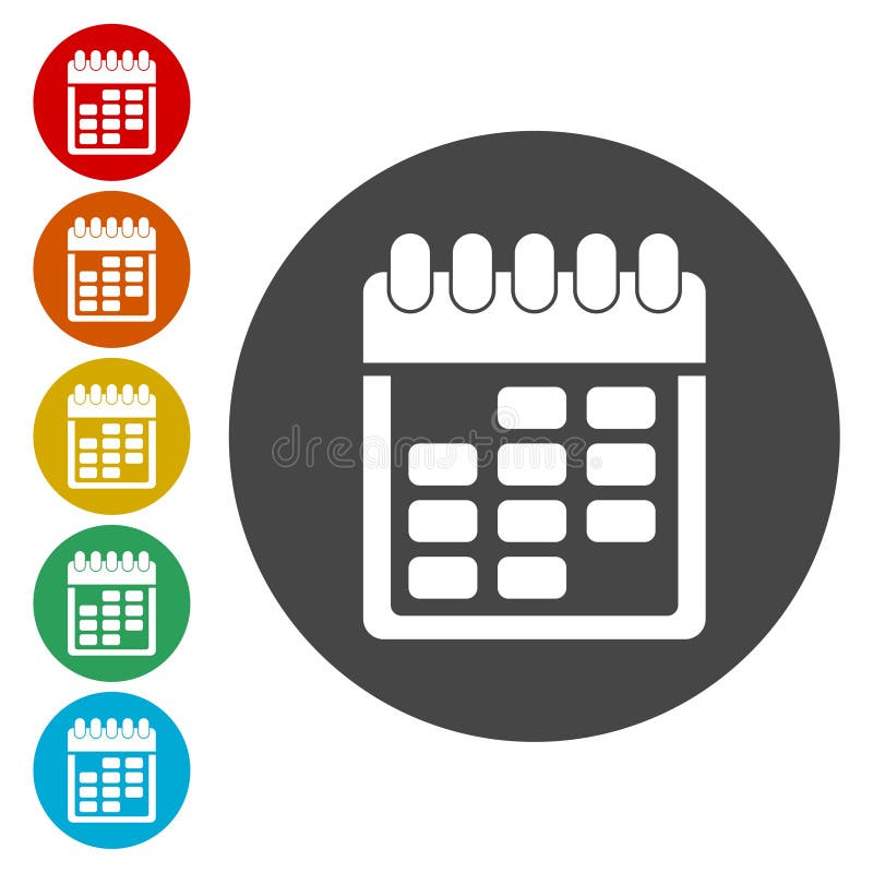 Calendar icons set stock vector. Illustration of shadow - 133396895