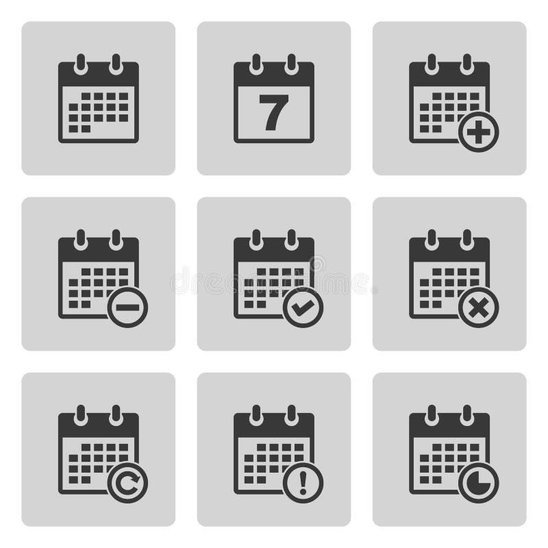 Calendar icons set stock vector. Illustration of isolated - 50457332