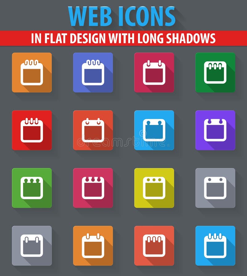 Calendar icons set stock vector. Illustration of plan - 89069115