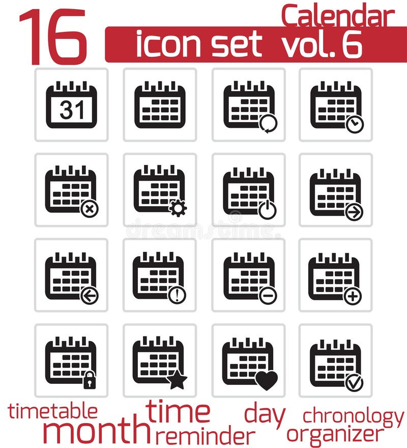 Set of Calendar Icons with the Dates of the Month. a Set of Sheets of a ...