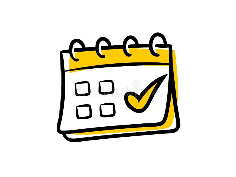 Calendar Illustration with Check Mark Showing Completion Stock ...