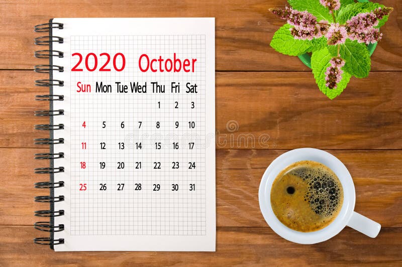Calendar Image for October 2020 Stock Image - Image of paper, border ...
