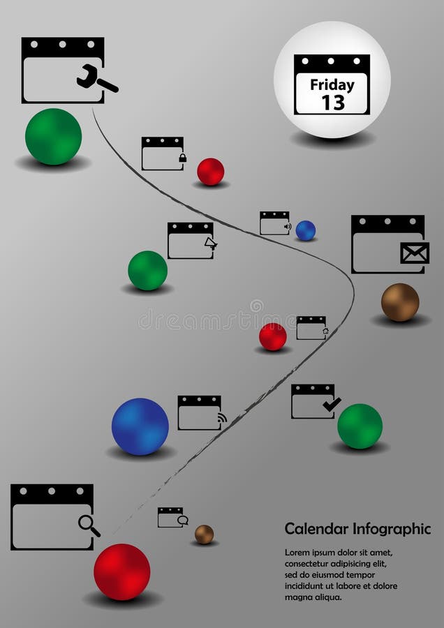 Calendar Infographic stock vector. Illustration of icons - 42273400