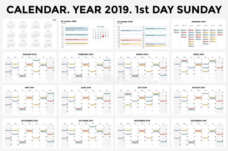 Calendar Infographic, Table Chart, Presentation Chart. Stock Vector ...