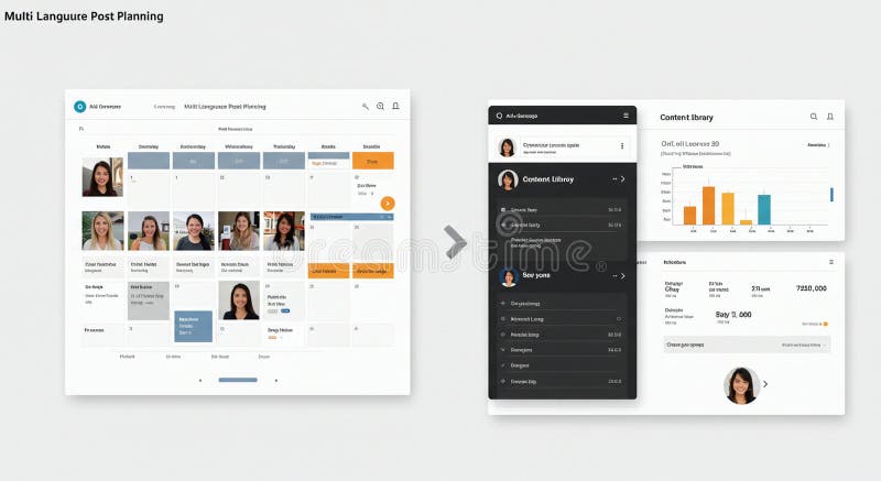 Calendar Interface on the Left Shows a Weekly Schedule with Columns for ...