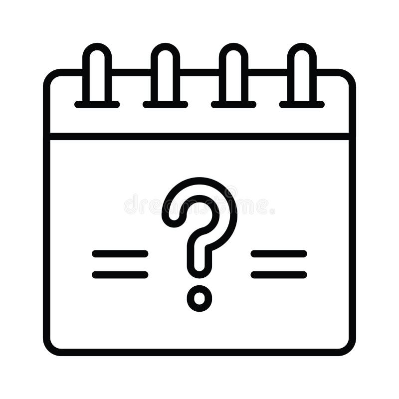 Calendar with Interrogation Symbol Ready To Use Vector Stock Vector ...