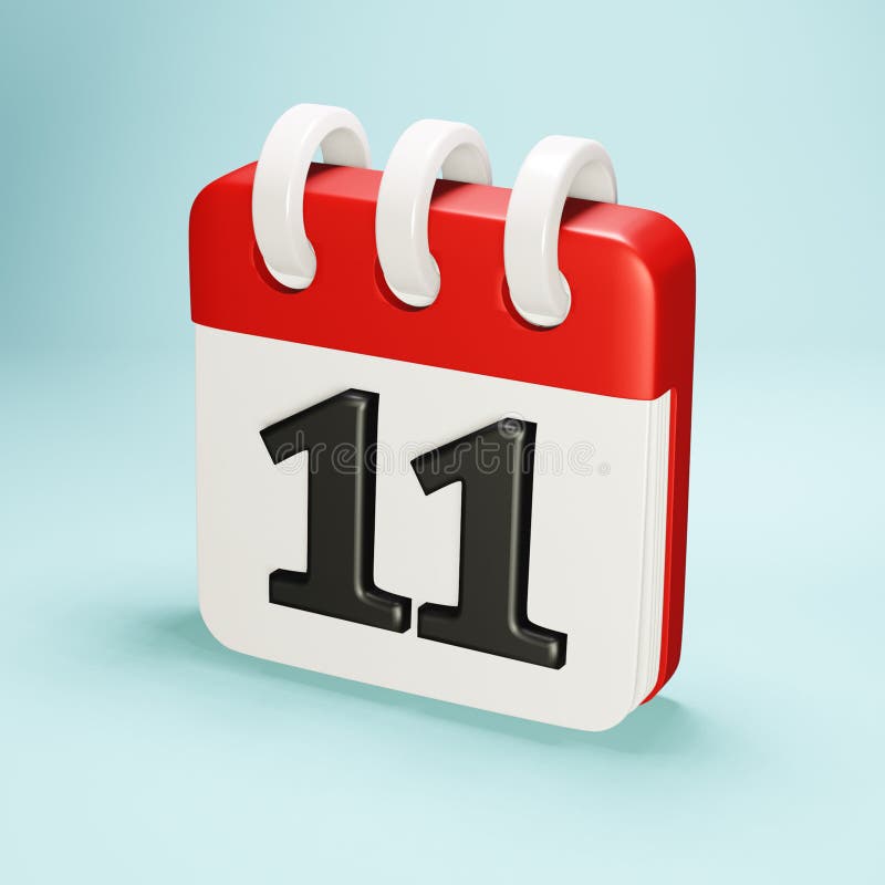 Daily 11th Calendar Isolated 3d Render Icon Illustration Stock ...