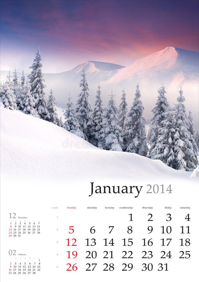 2014 Calendar. January stock image. Image of diary, organizer - 34138757