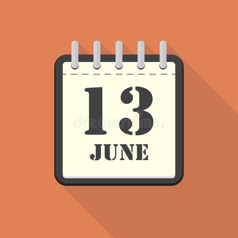 Calendar with 10 June in a Flat Design. Vector Illustration Stock ...