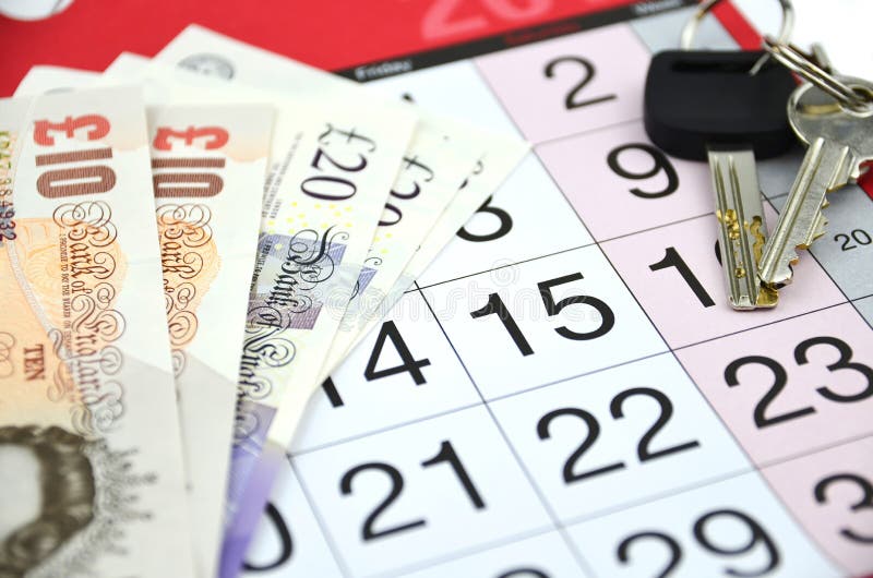 Calendar with Keys and Money Editorial Image - Image of instalment ...
