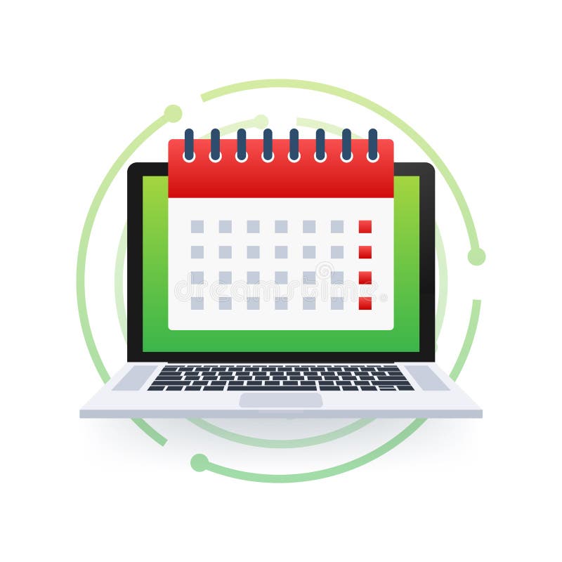 Calendar on Laptop Computer Screen. Event Planning. Schedule Concept ... Calendar on Laptop Computer Screen. Event Planning. Schedule Concept ...
