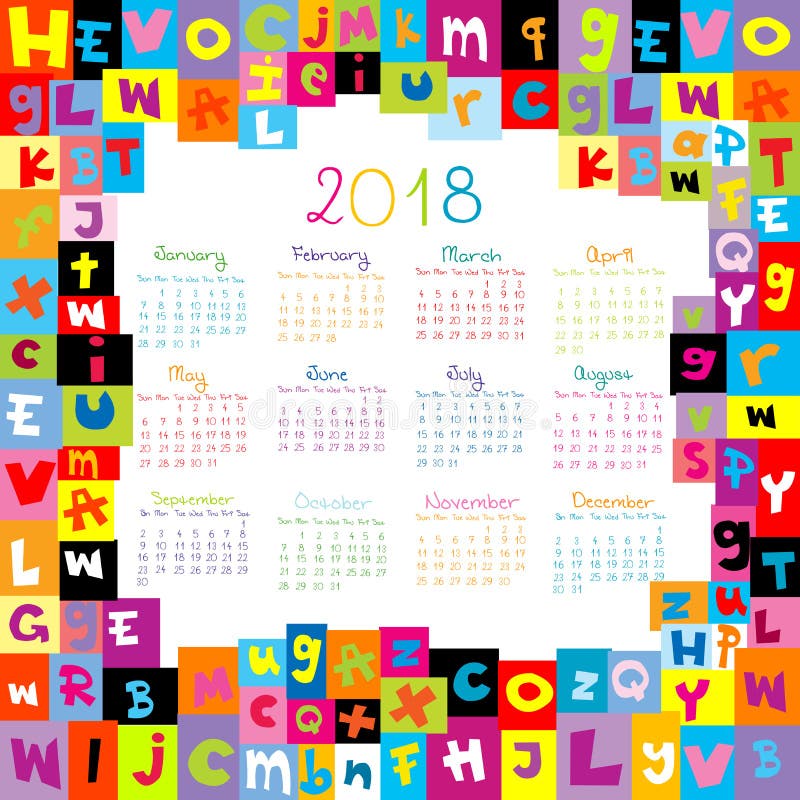Calendar Letters Schools Stock Illustrations – 3 Calendar Letters ...