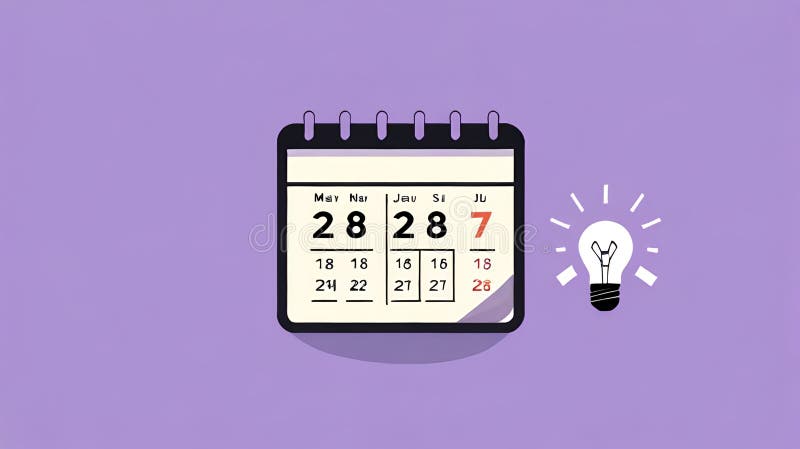 Calendar with Light Bulb stock illustration. Illustration of symbolizes ...