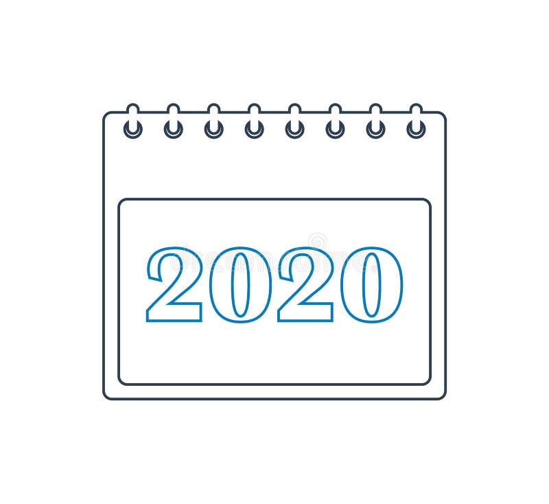 2020 Calendar Icon. stock vector. Illustration of contour - 143636287