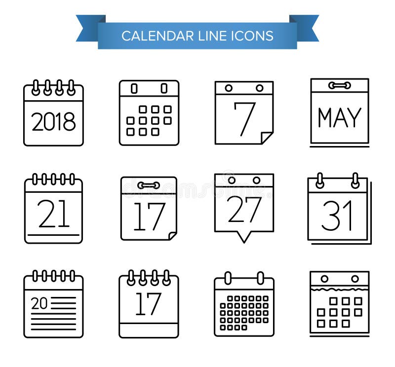 Calendar line icon stock vector. Illustration of schedule - 104252049