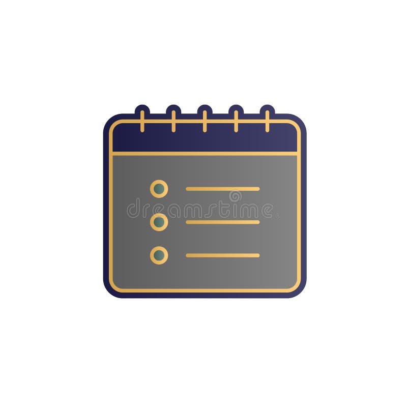 Calendar with List Line Icon Concept. Calendar with List Flat Vector ...