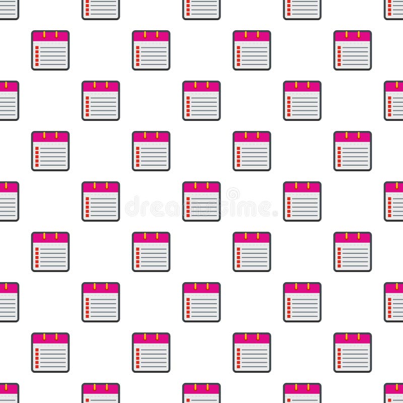 Calendar List Pattern Seamless Stock Illustration - Illustration of ...
