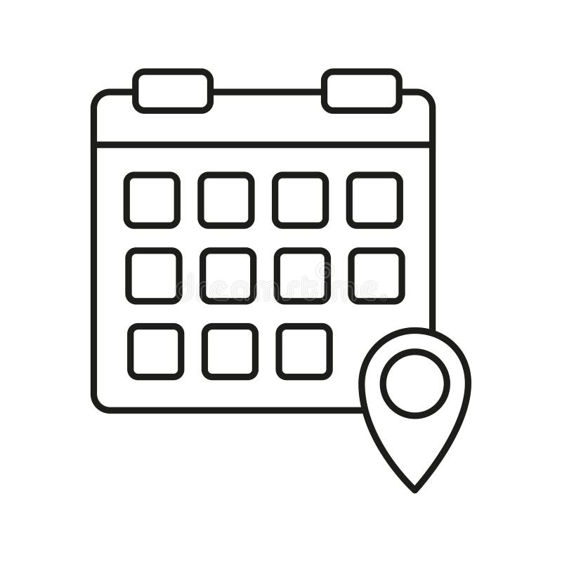 Calendar Location Icon. Map Date Symbol. Event Place Vector. Pinpoint ...