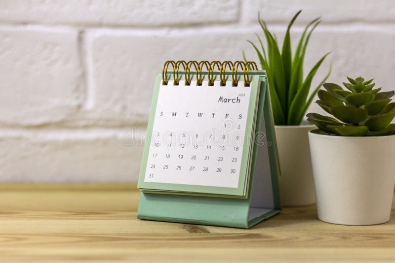Calendar for March 2024. Desk Calendar for Planning. Stock Photo ...