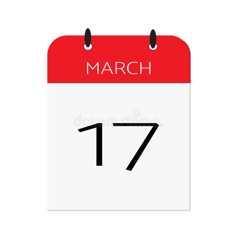 Calendar 17 March St.patrick Day Icon Flat Vector Stock Illustration ...