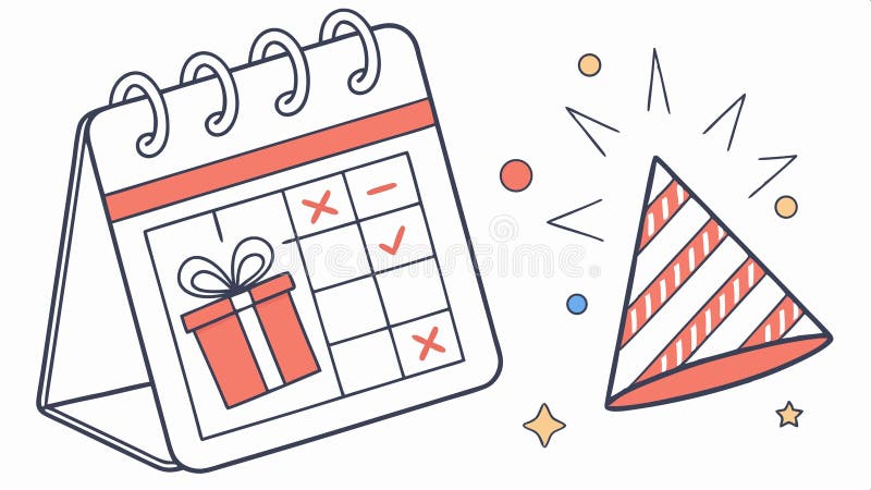 Calendar with Marked Dates and Celebration Items, Planning Events ...