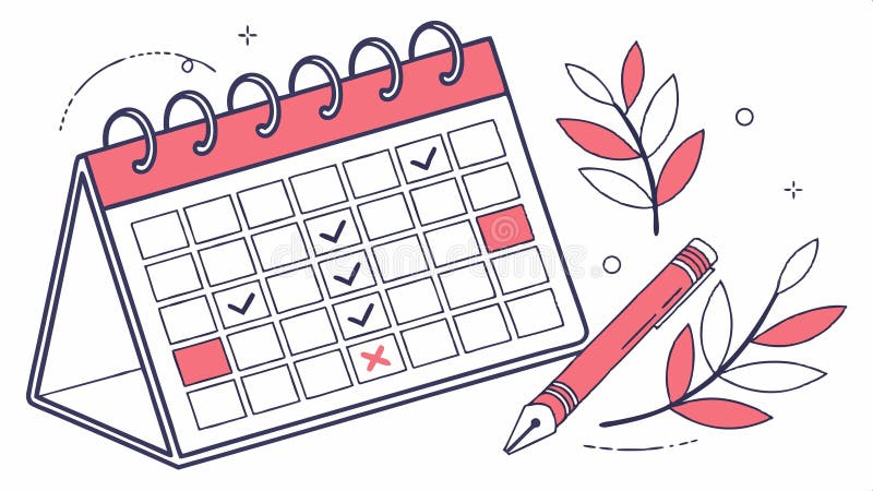 Calendar with Marked Dates, Event Planning and Schedule Reminder ...