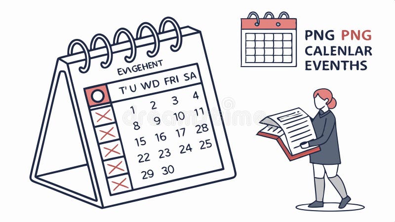 Calendar with Marked Dates, Event Planning Schedule Vector Design ...