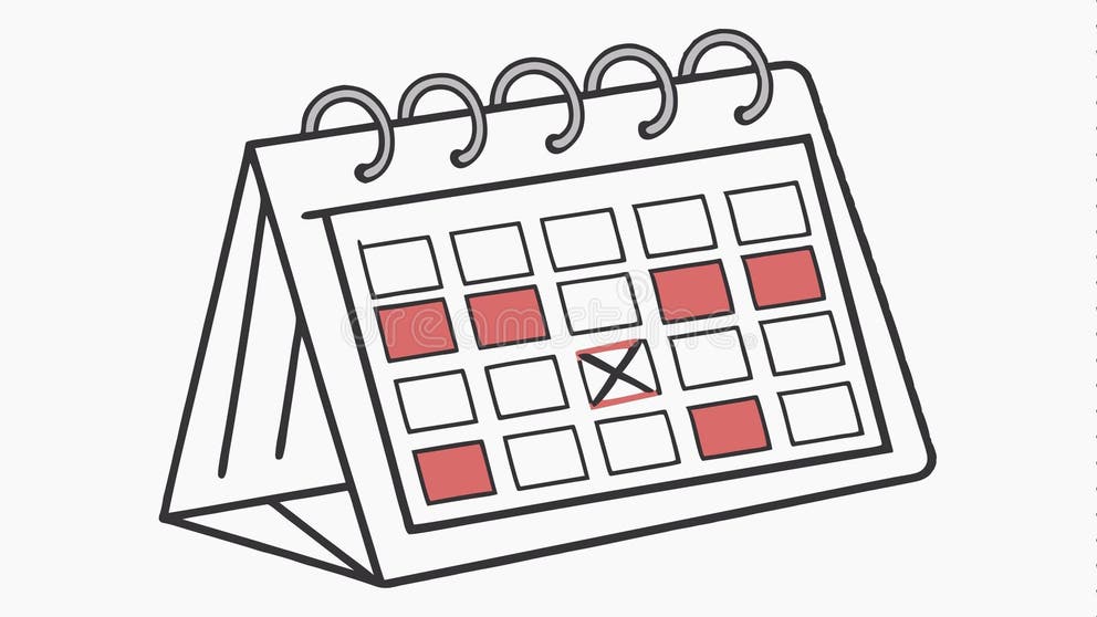 Calendar with Marked Dates, Representing Appointments and Schedules ...