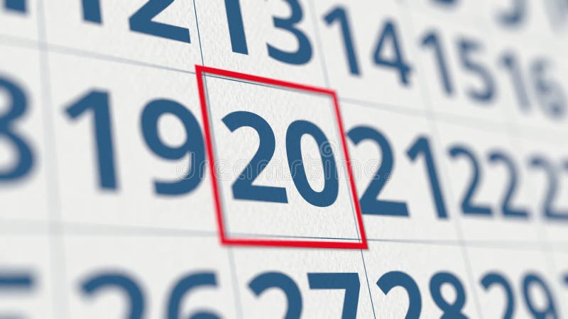 Calendar with Marked 20 Day Stock Video - Video of planner, deadline ...