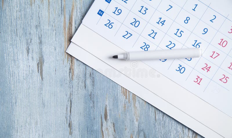 Calendar with a Marker. Date, Time Stock Image - Image of time ...