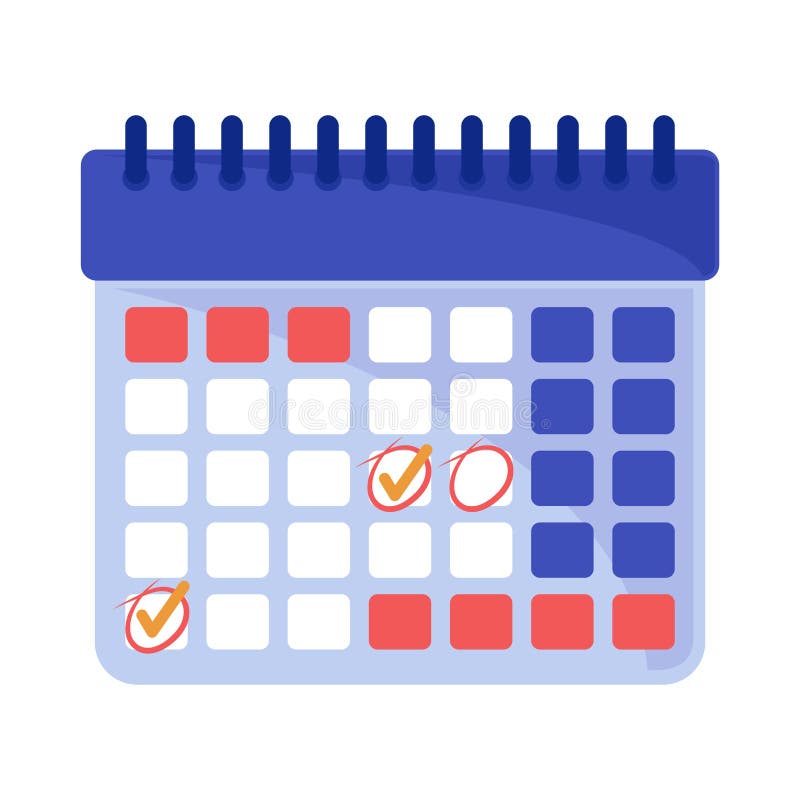 Calendar with Marks Business Tasks Stock Vector - Illustration of marks ...