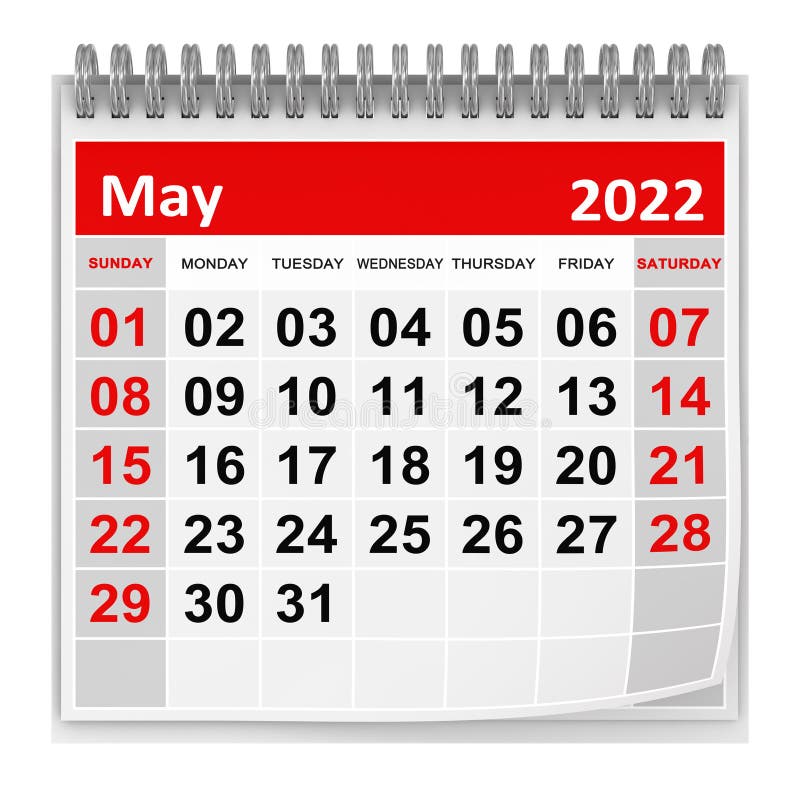 Calendar - May 2022 stock illustration. Illustration of render - 231002176