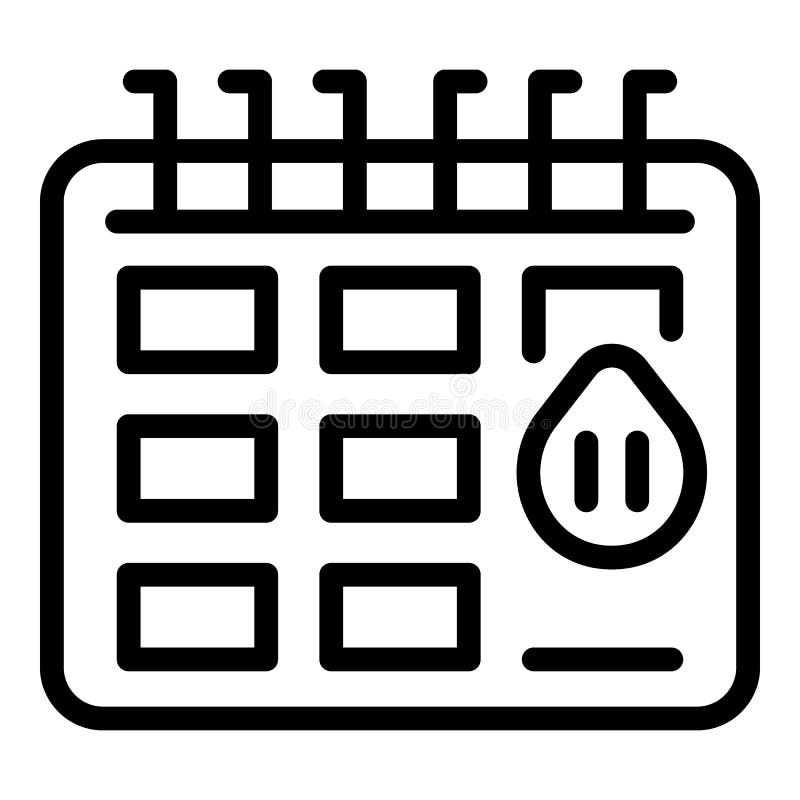 Calendar Menopause Icon Outline Vector Gynecology Symptoms Stock