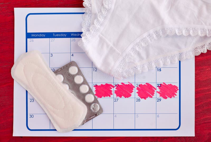 The Calendar for the Menstruation Counting Stock Photo - Image of care ...
