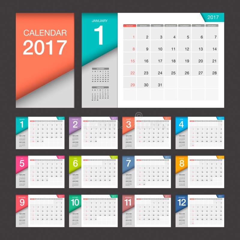 2017 Calendar. Modern Design Template. Week Starts Sunday Stock Vector ...