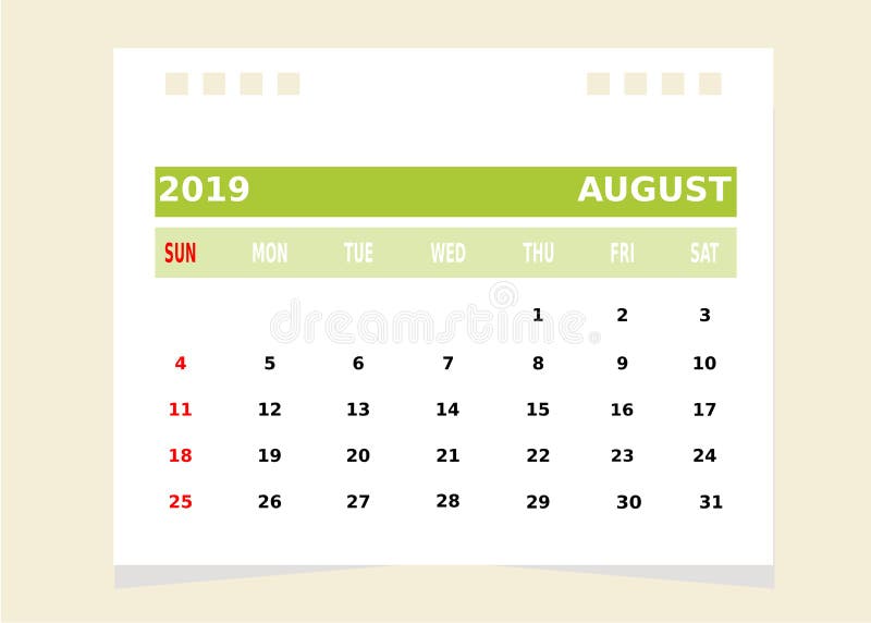 Calendar Month august stock vector. Illustration of flat - 143684988
