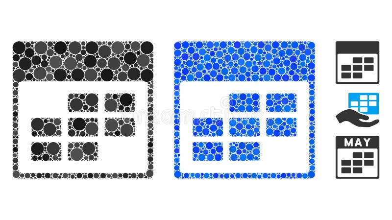 Calendar Month Grid Composition Icon of Spheric Items Stock Vector ...