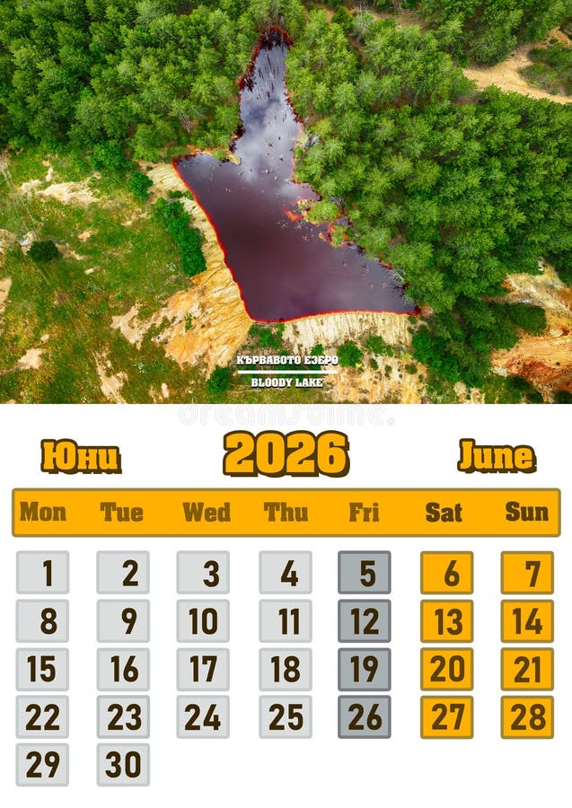 Calendar for 2026, Months are Colored Differently According To the ...