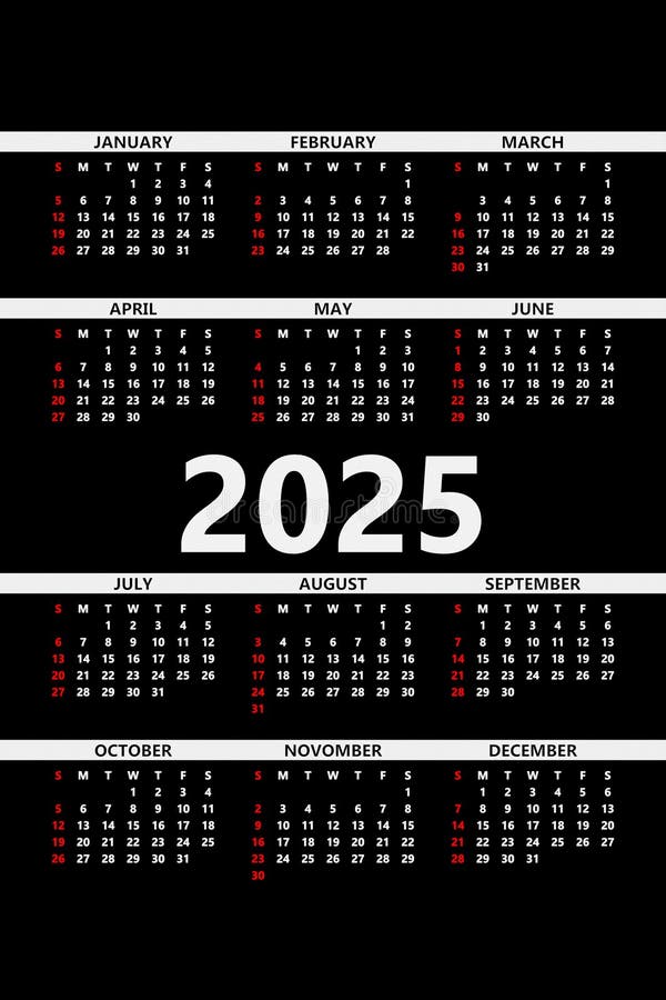Calendar 2025 stock illustration. Illustration of modern - 331212430