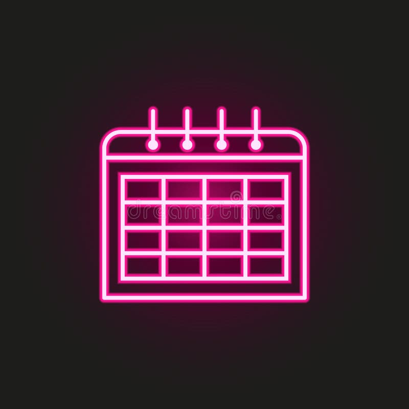 Calendar Neon Icon . Vector Stock Vector - Illustration of modern ... Calendar Neon Icon . Vector Stock Vector - Illustration of modern ...