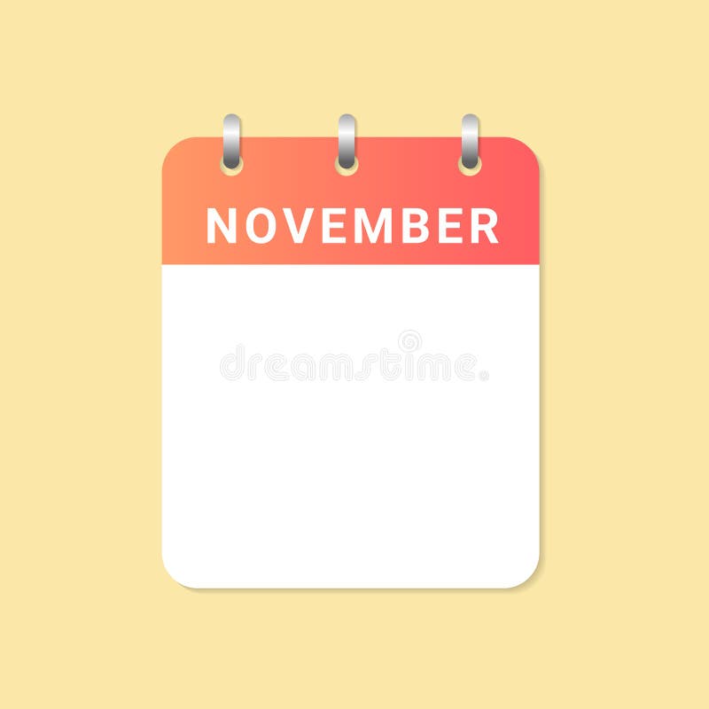 Daily Calendar Note of November Month on White Paper Note Stock Vector ...