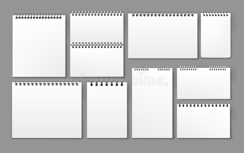 Calendar or Notebook. Paper Page Mockup. Realistic Diary or Notepad ...