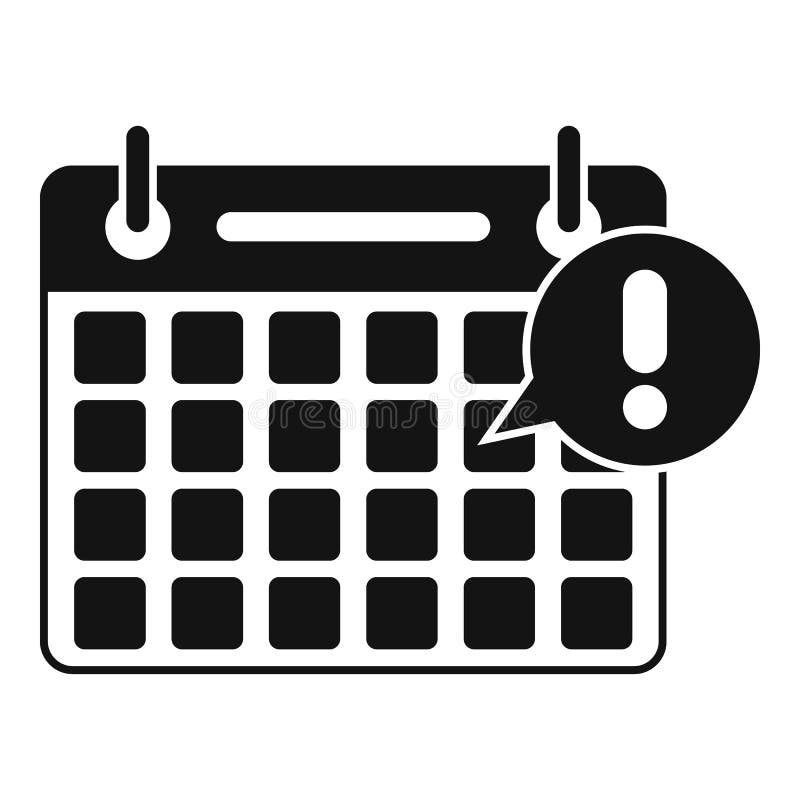 Calendar Notification Icon, Simple Style Stock Vector - Illustration of ...