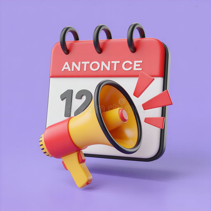 Calendar Notification with Megaphone Promoting Important Dates and ...