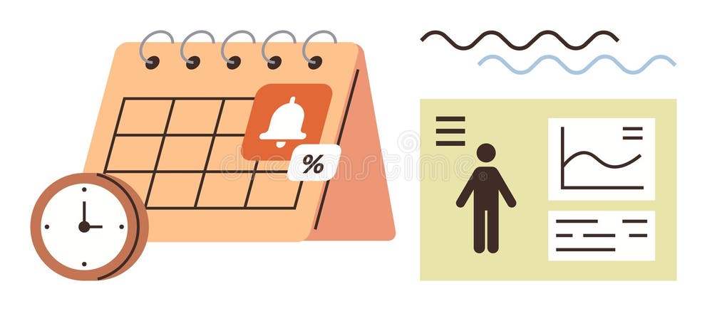 Calendar with Notifications, Clock, and Data Analytics Dashboard ...