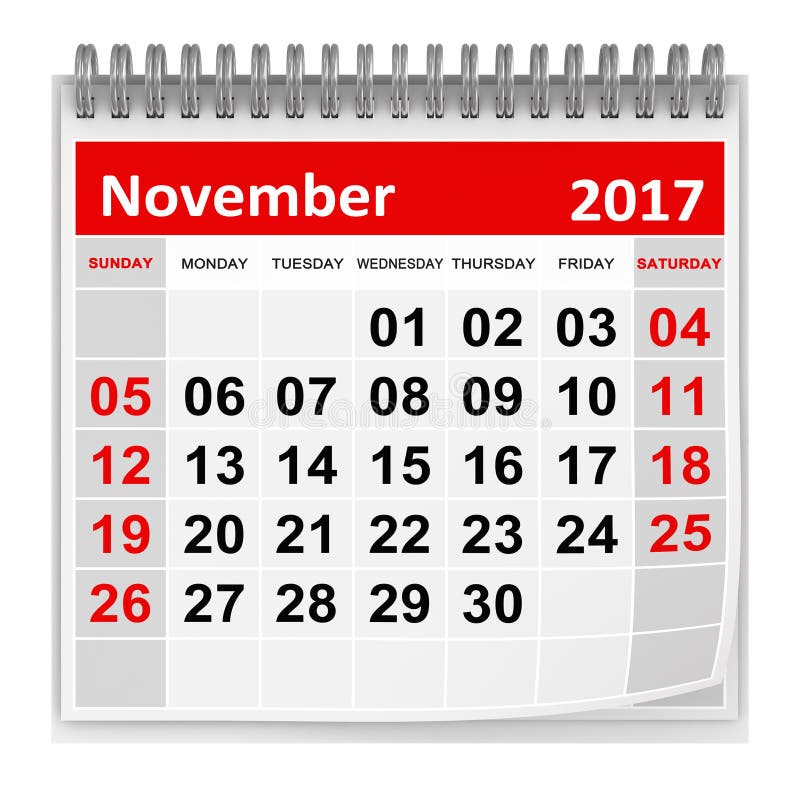 Calendar - November 2017 stock illustration. Illustration of time ...