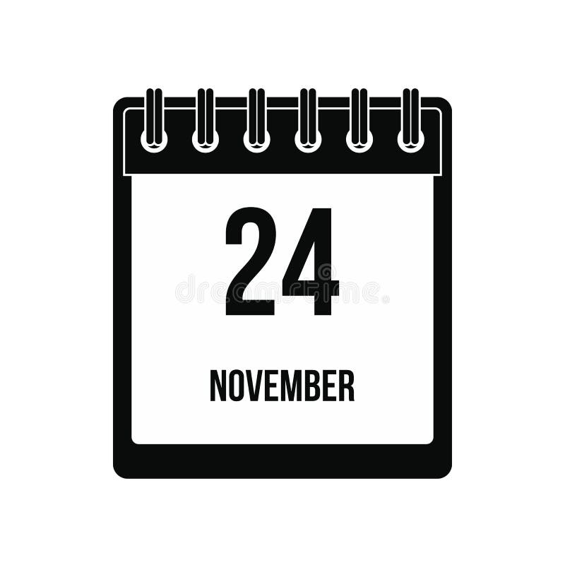 Calendar november 24 icon stock vector. Illustration of binder - 79574543