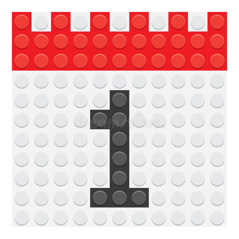Calendar 1 number stock vector. Illustration of color - 103569485