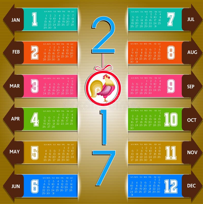 Calendar for 2017 Object for Design Element Stock Vector - Illustration ...