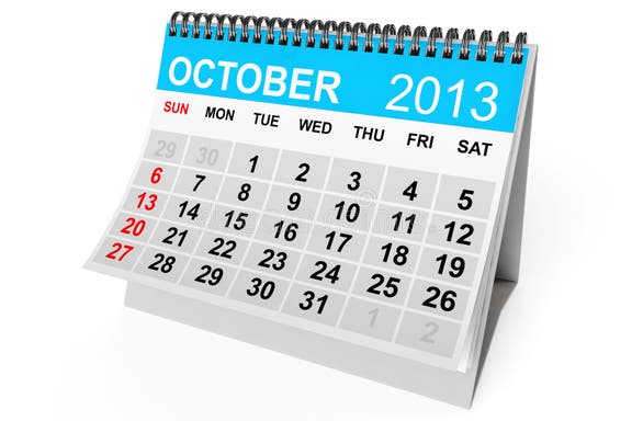 Calendar October 2013 stock illustration. Illustration of numbers ...